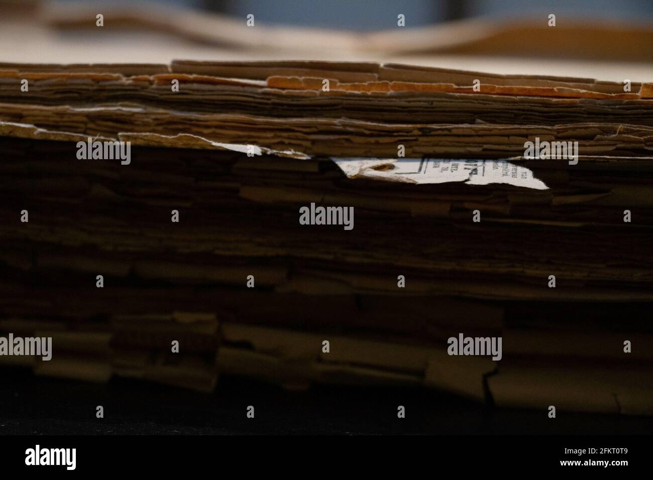 Closeup shot of pages of an old weathered book Stock Photo - Alamy