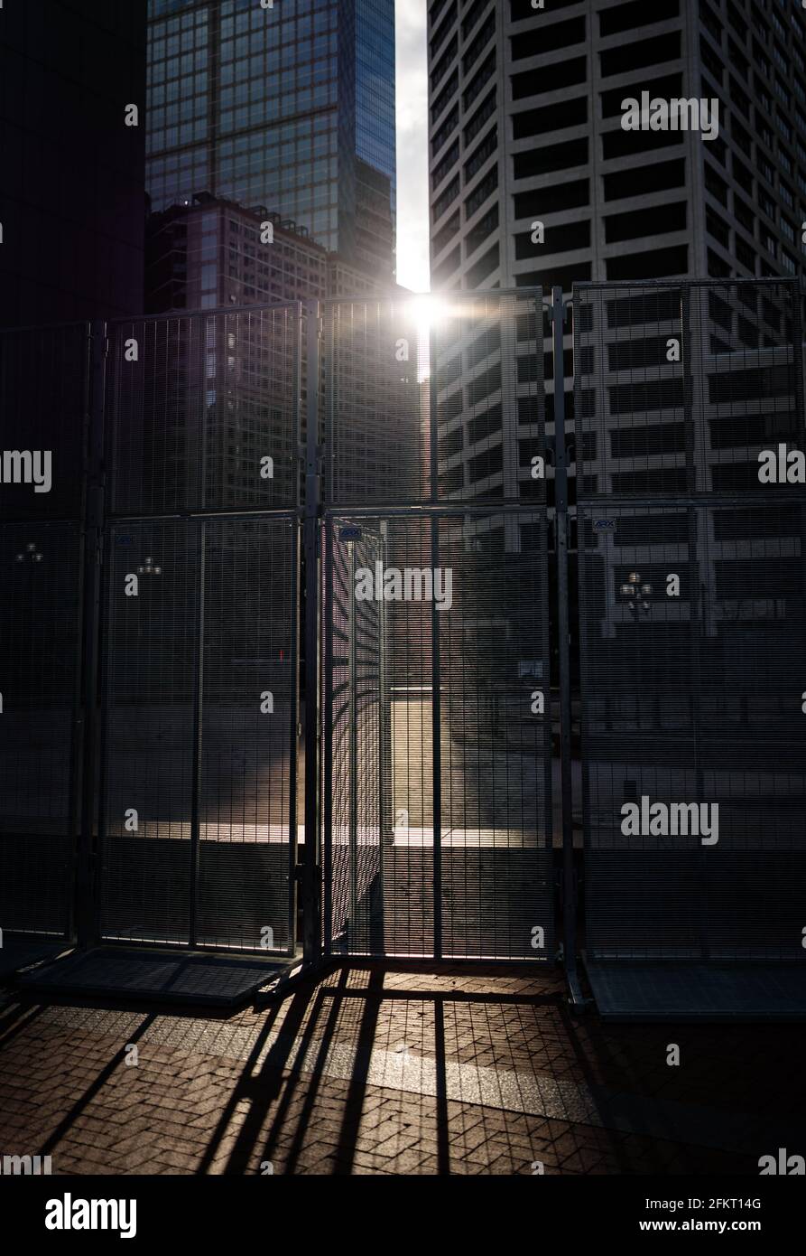 Vertical shot of the Hennepin County Courthouse gates under the ...