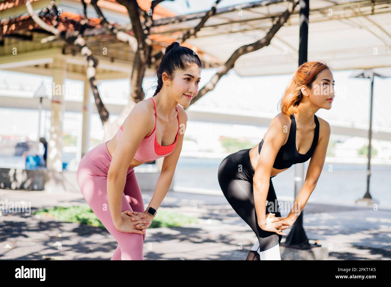 Stretching in japanese park hi-res stock photography and images - Alamy