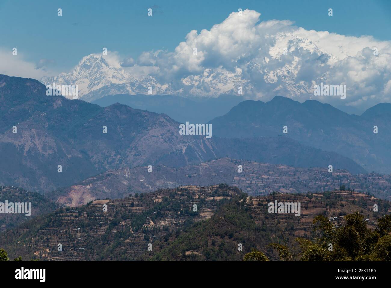 Beautiful mountain range and mountains located at Pokhara as seen from ...