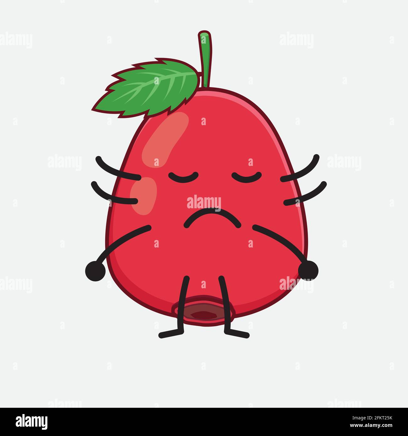 Vector Illustration of Rose Hip Fruit Character with cute face, simple ...