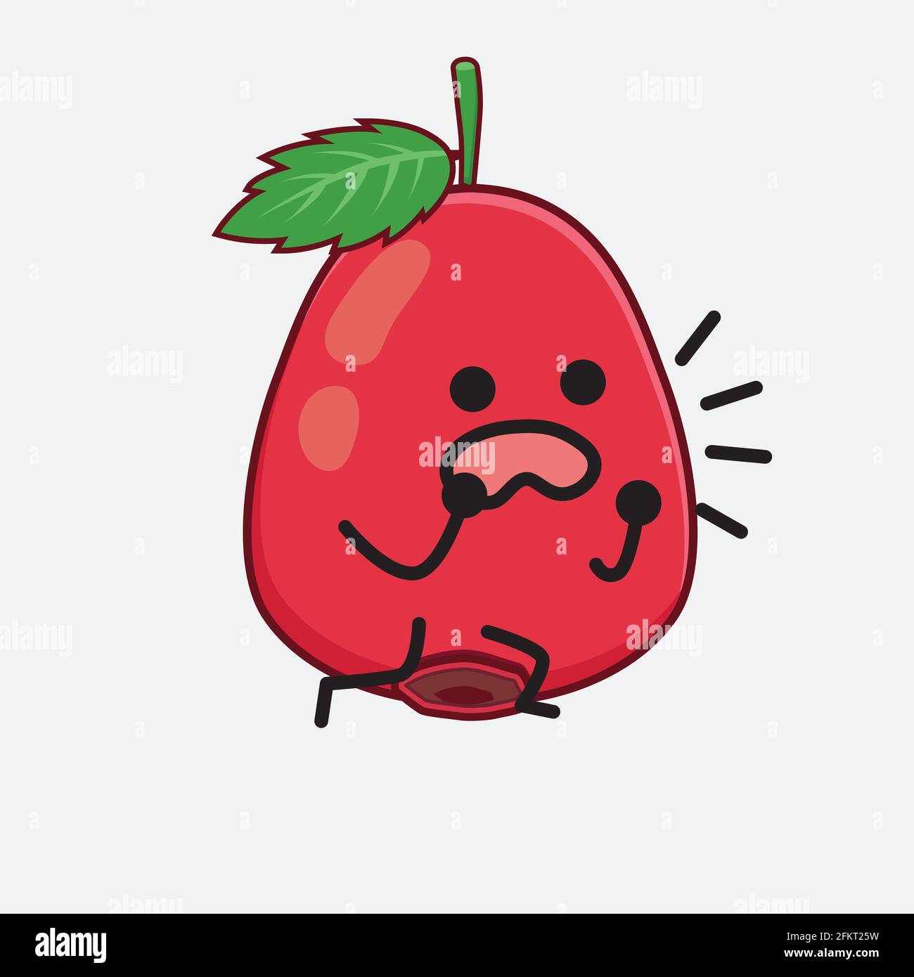 Vector Illustration of Rose Hip Fruit Character with cute face, simple ...