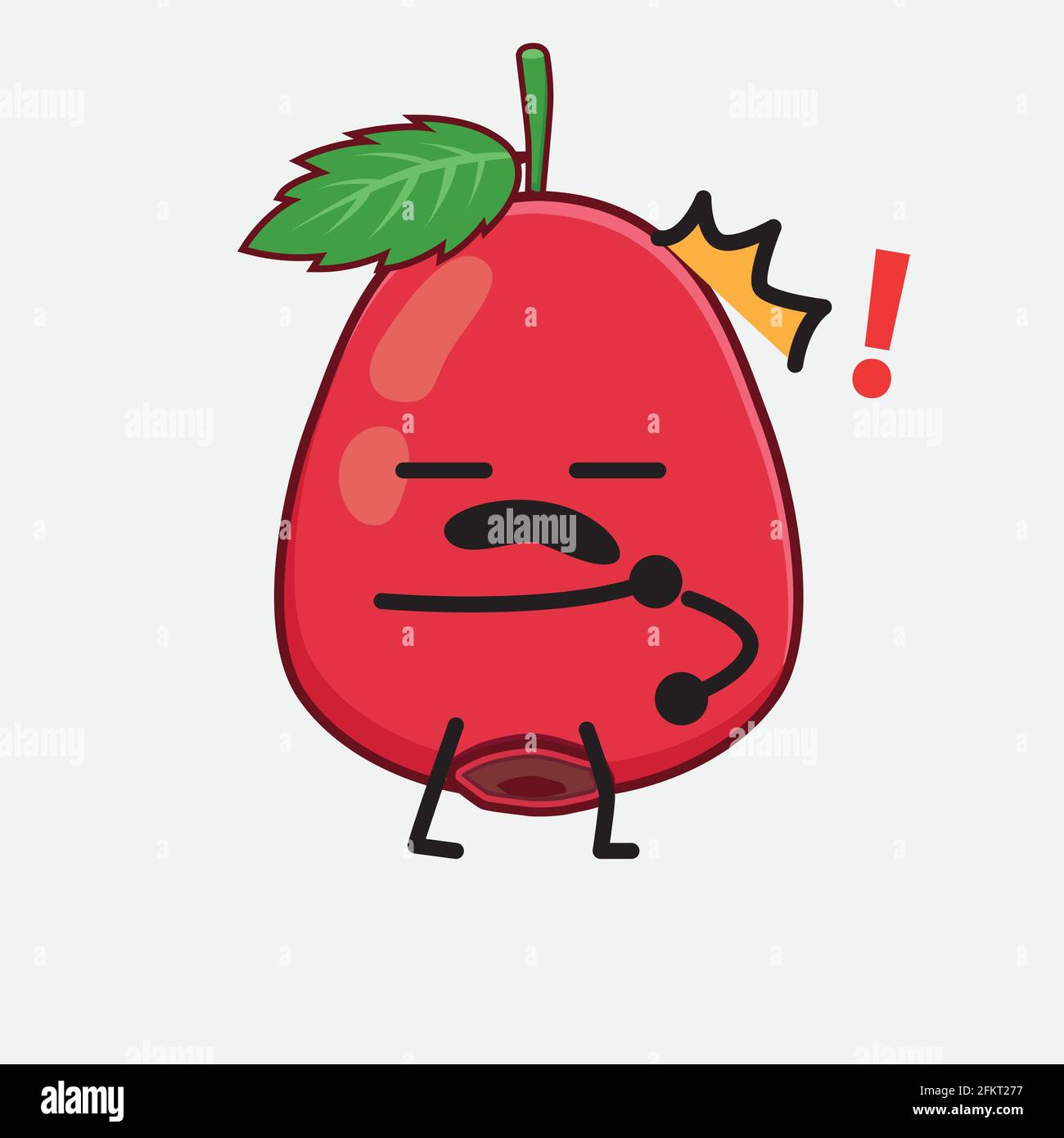 Vector Illustration of Rose Hip Fruit Character with cute face, simple ...