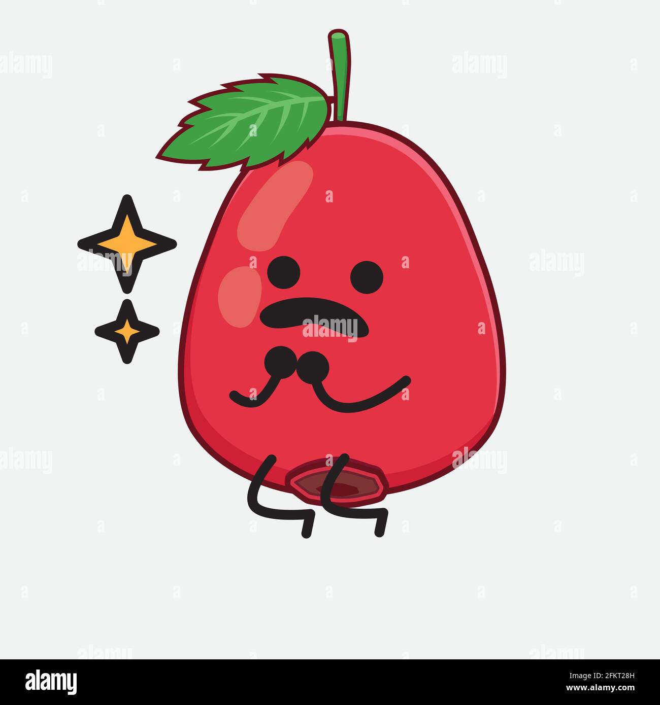 Vector Illustration of Rose Hip Fruit Character with cute face, simple ...