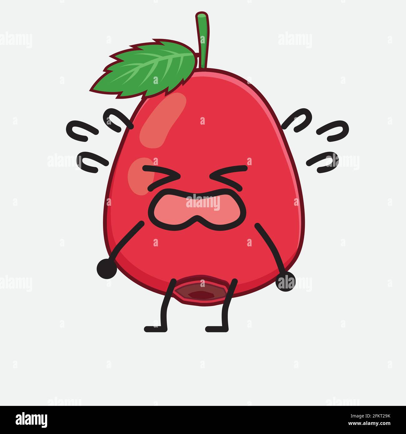 Vector Illustration of Rose Hip Fruit Character with cute face, simple ...