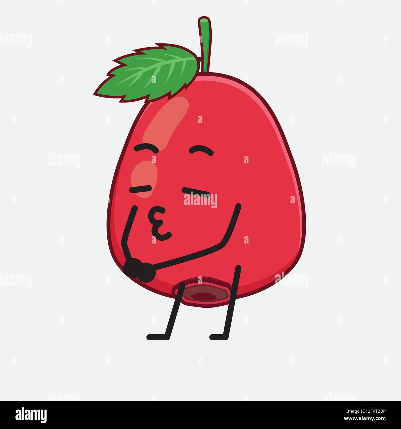 Vector Illustration of Rose Hip Fruit Character with cute face, simple ...
