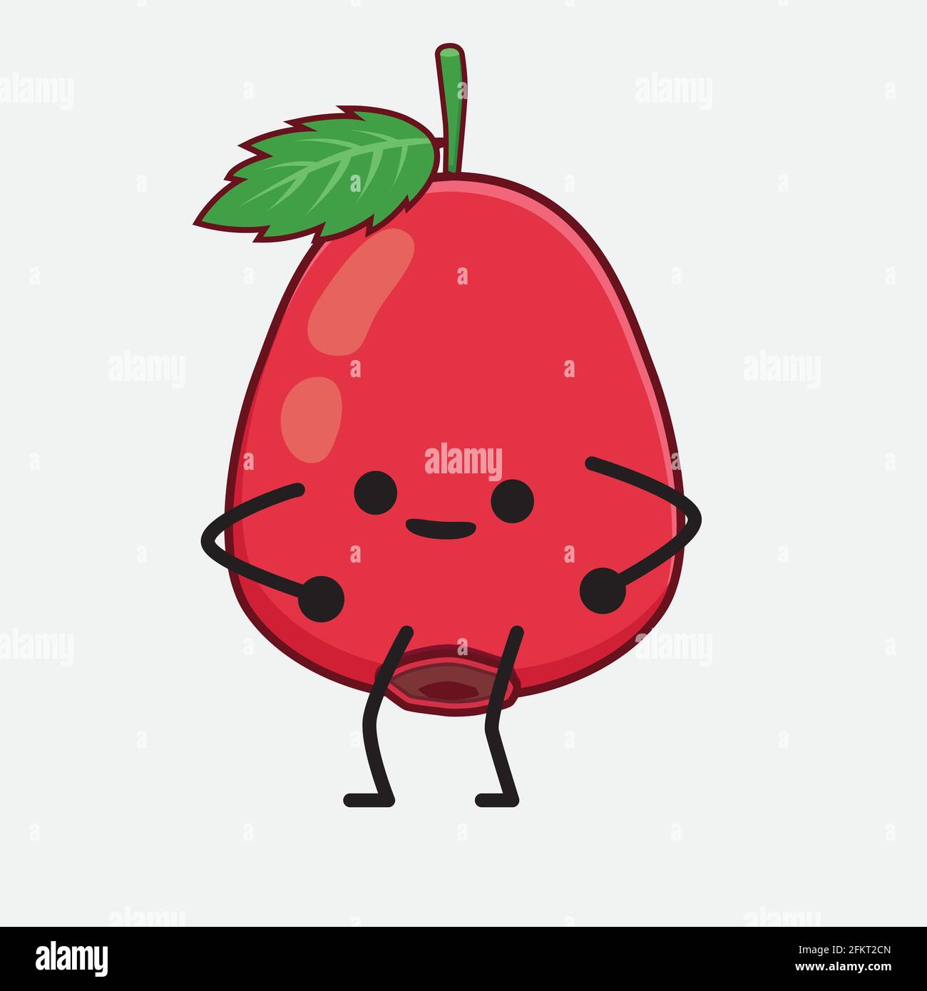Vector Illustration of Rose Hip Fruit Character with cute face, simple ...