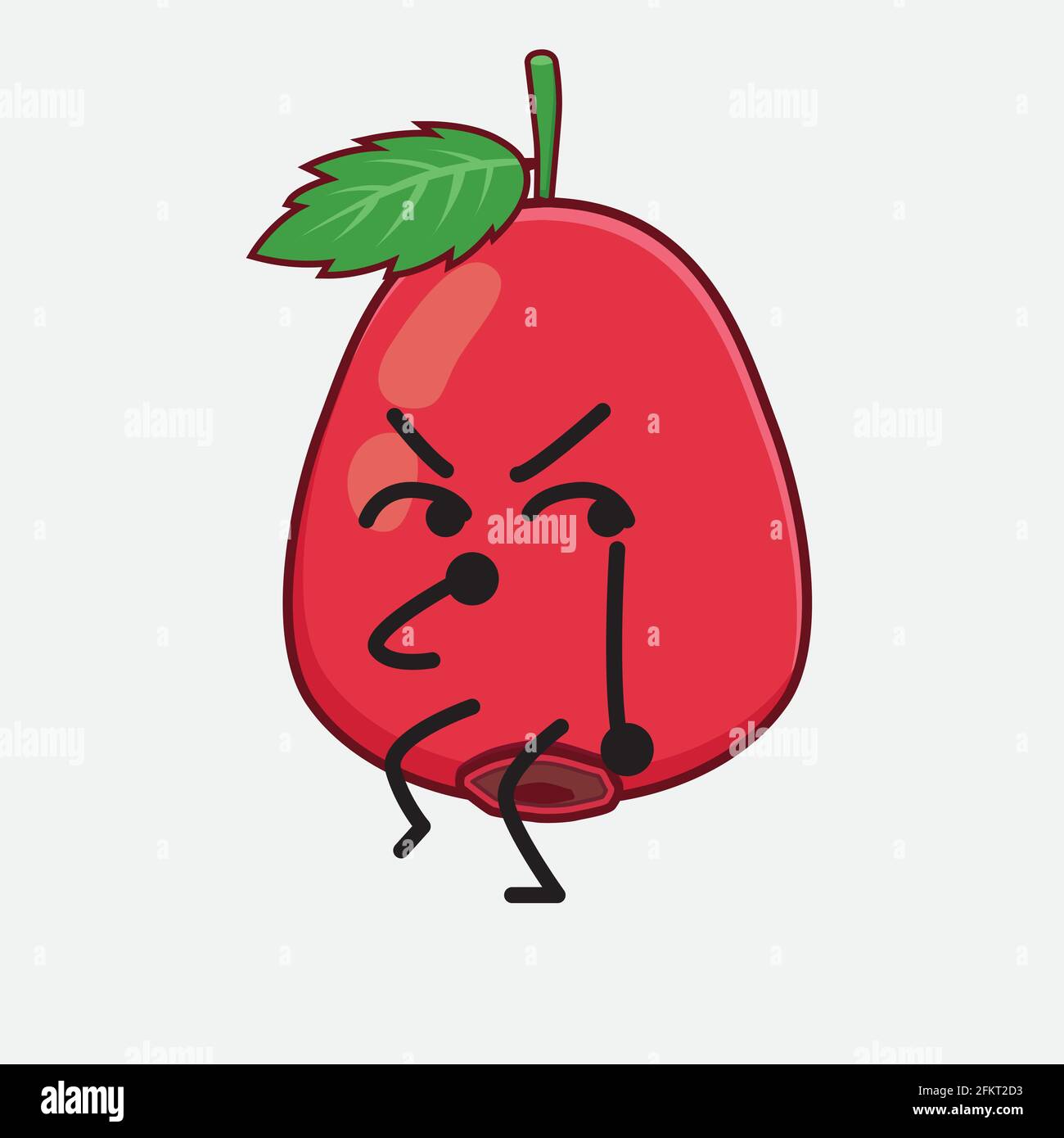Vector Illustration of Rose Hip Fruit Character with cute face, simple ...