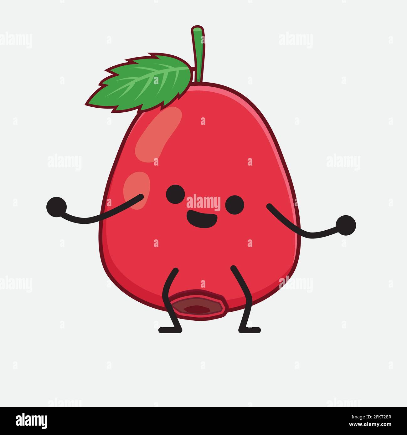 Vector Illustration of Rose Hip Fruit Character with cute face, simple ...