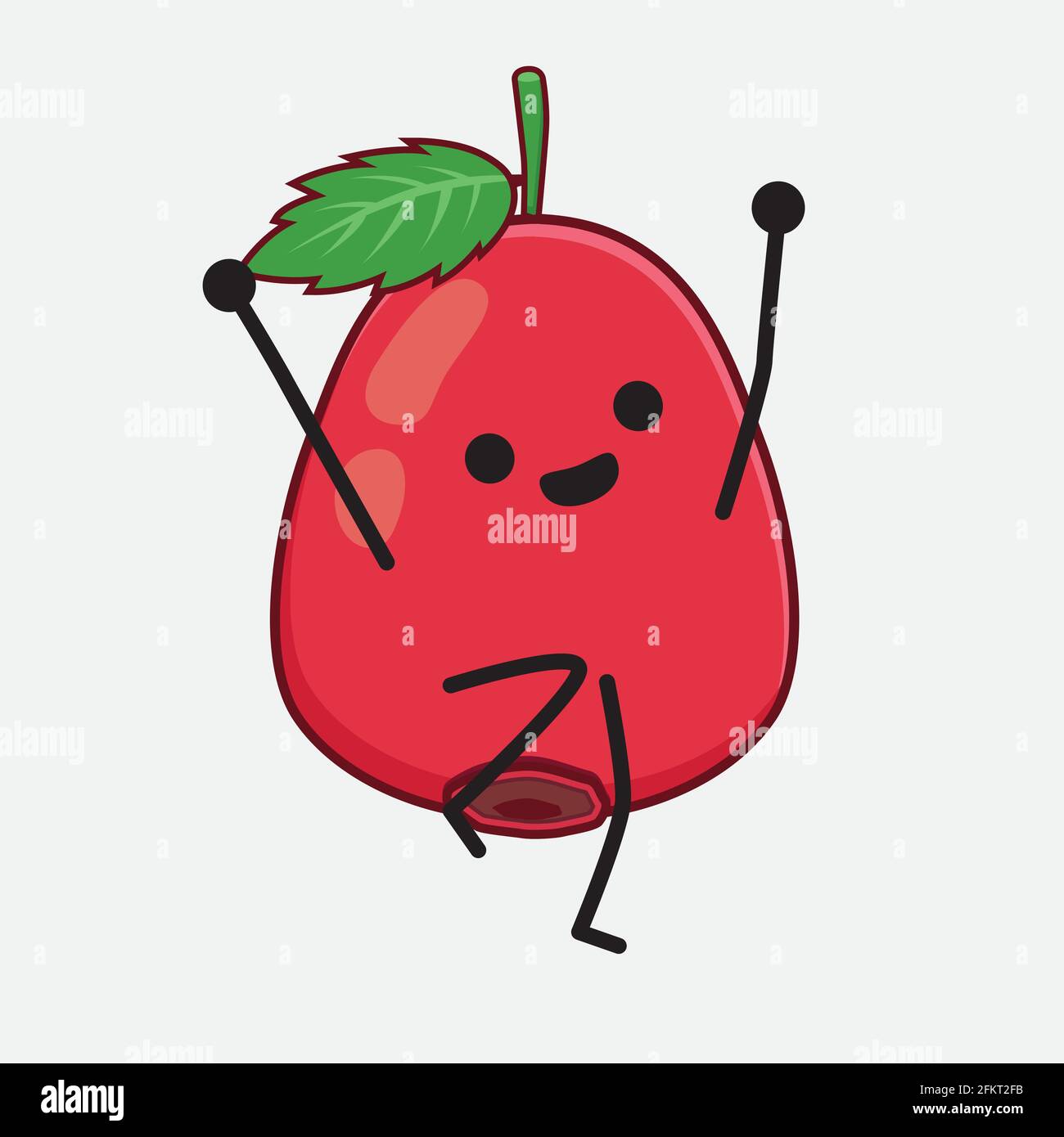 Vector Illustration of Rose Hip Fruit Character with cute face, simple ...