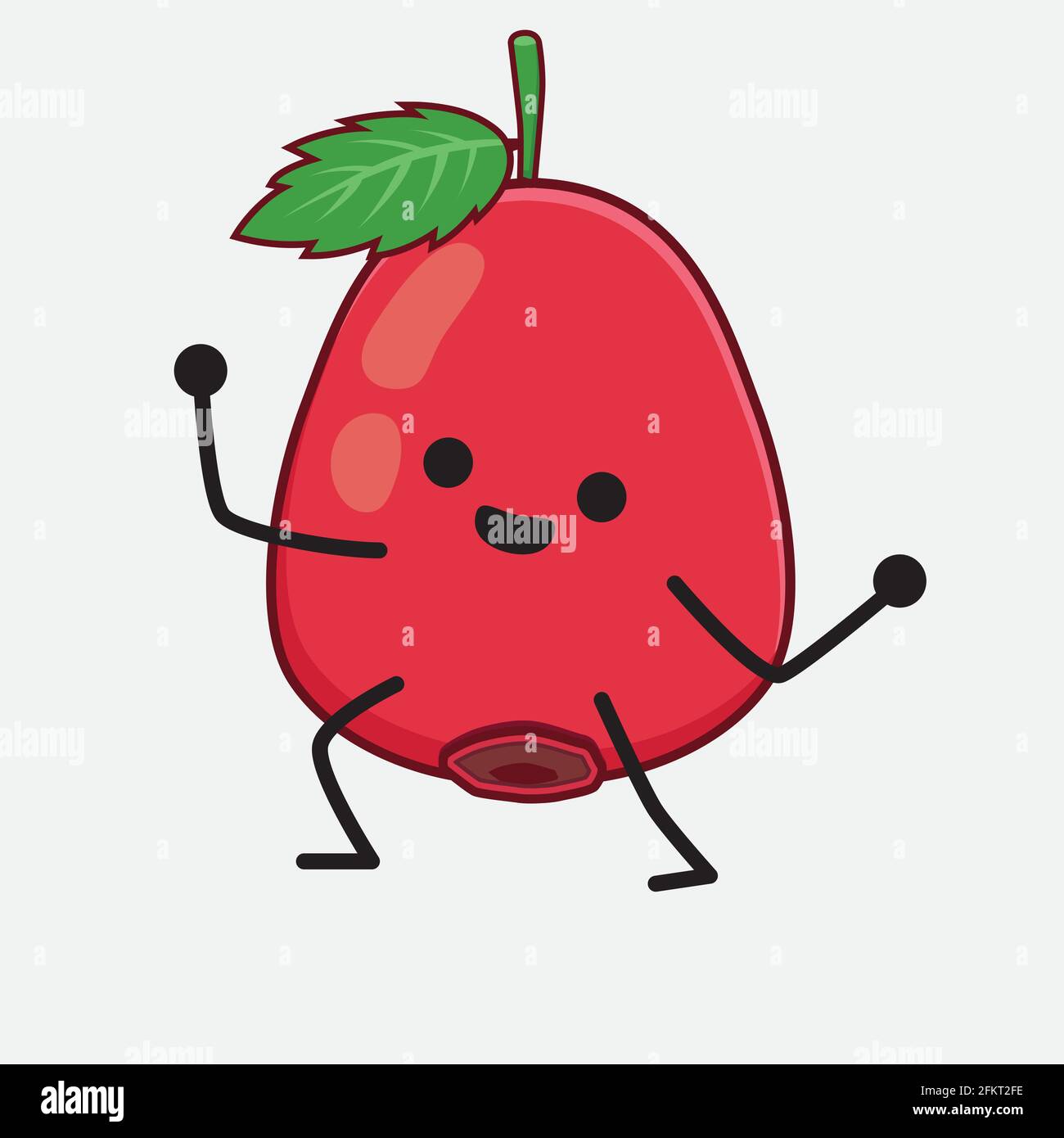 Vector Illustration of Rose Hip Fruit Character with cute face, simple ...