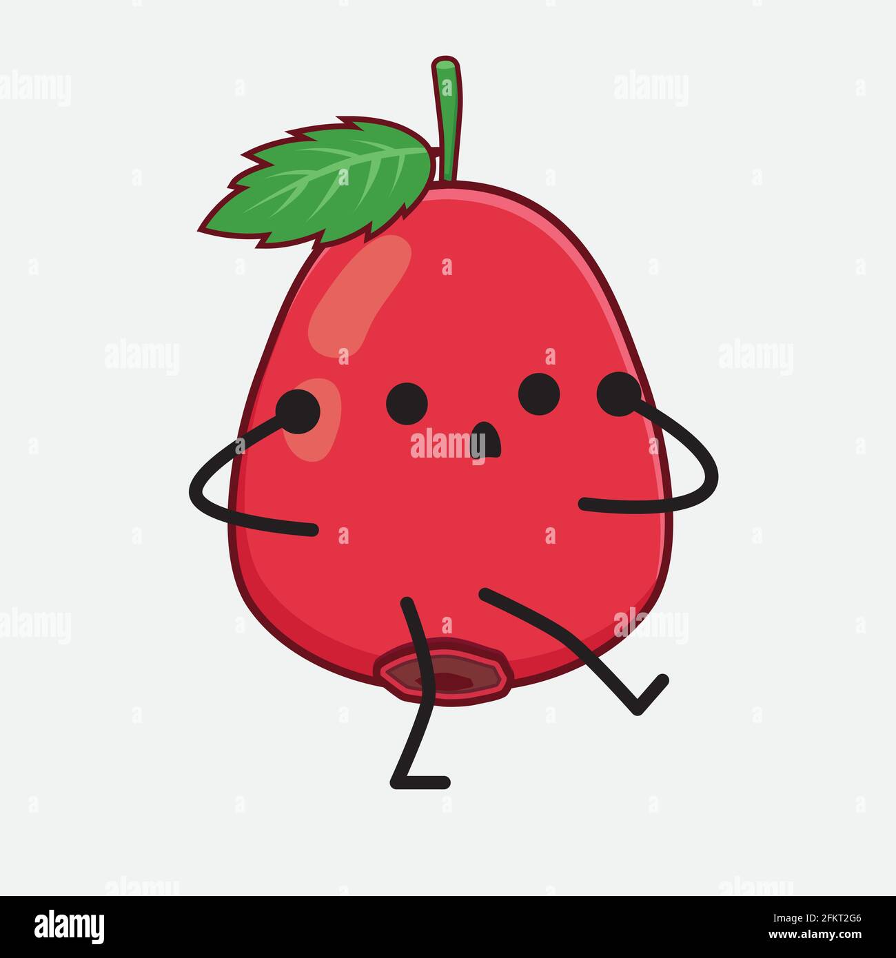 Vector Illustration of Rose Hip Fruit Character with cute face, simple ...