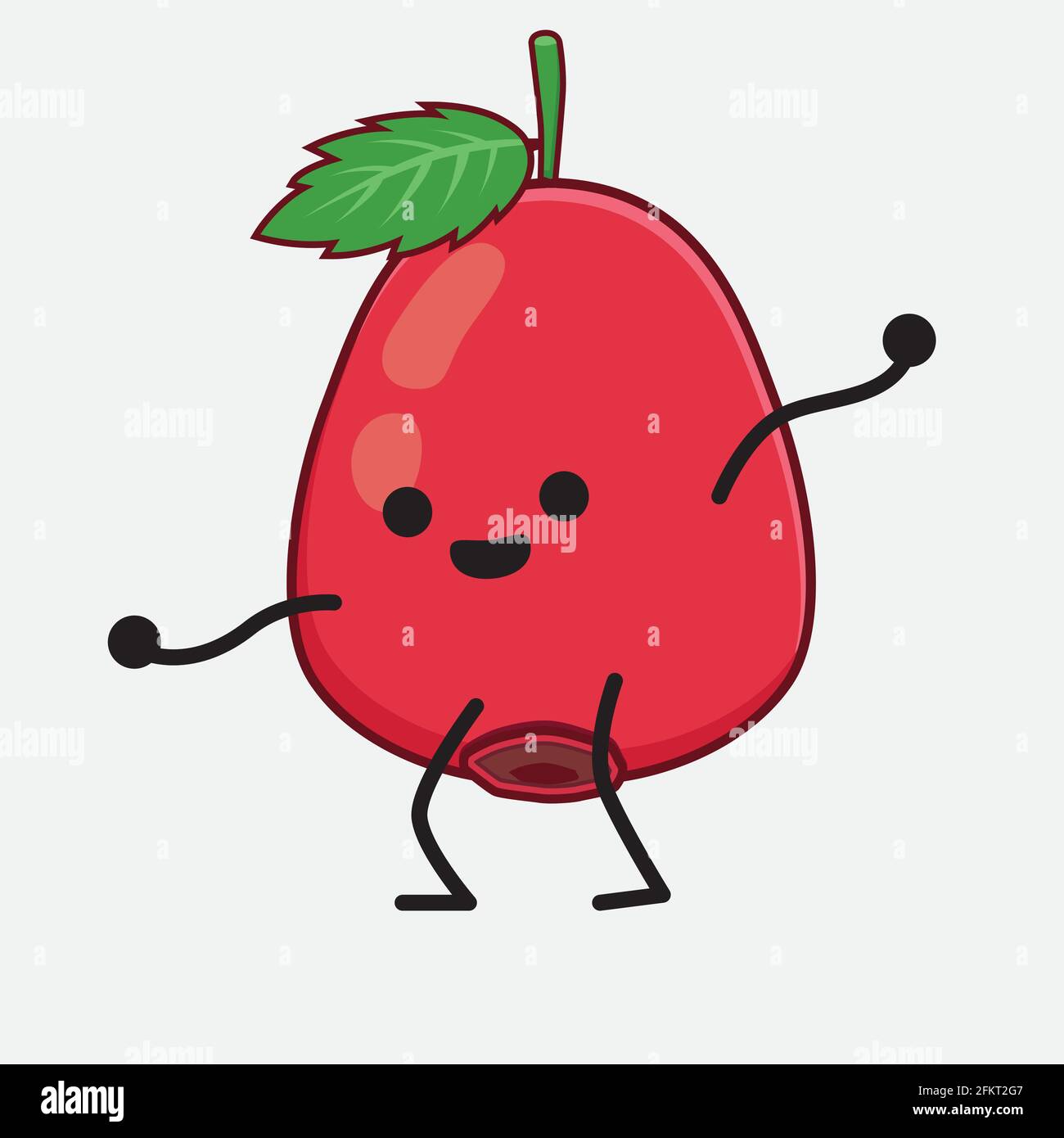 Vector Illustration of Rose Hip Fruit Character with cute face, simple ...