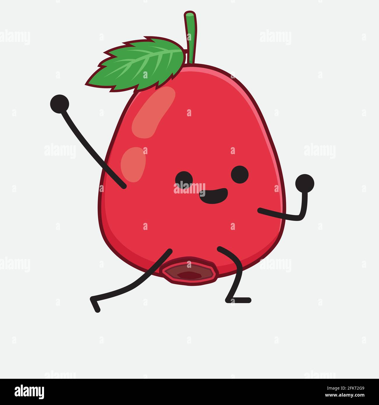 Vector Illustration of Rose Hip Fruit Character with cute face, simple ...