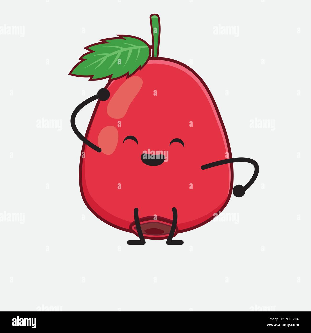 Vector Illustration of Rose Hip Fruit Character with cute face, simple ...