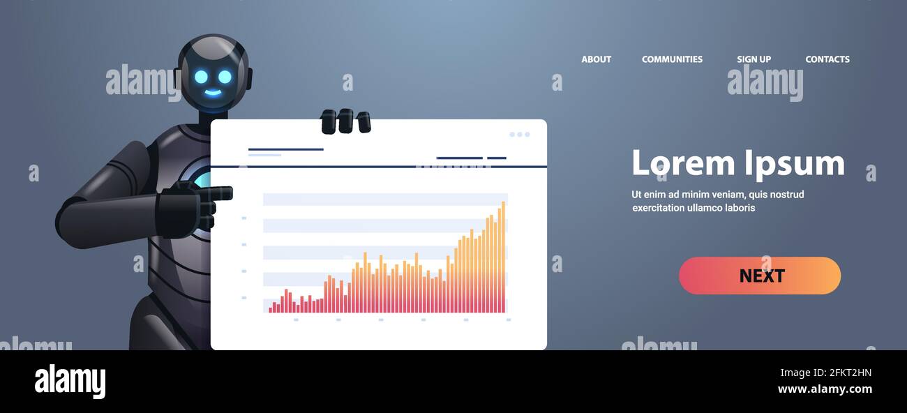 modern robot analyzing statistics graph financial data analyzing ... modern robot analyzing statistics graph financial data analyzing ...
