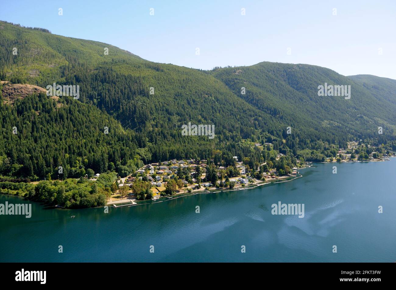 Youbou on Cowichan Lake, Vancouver Island aerial photography, British ...