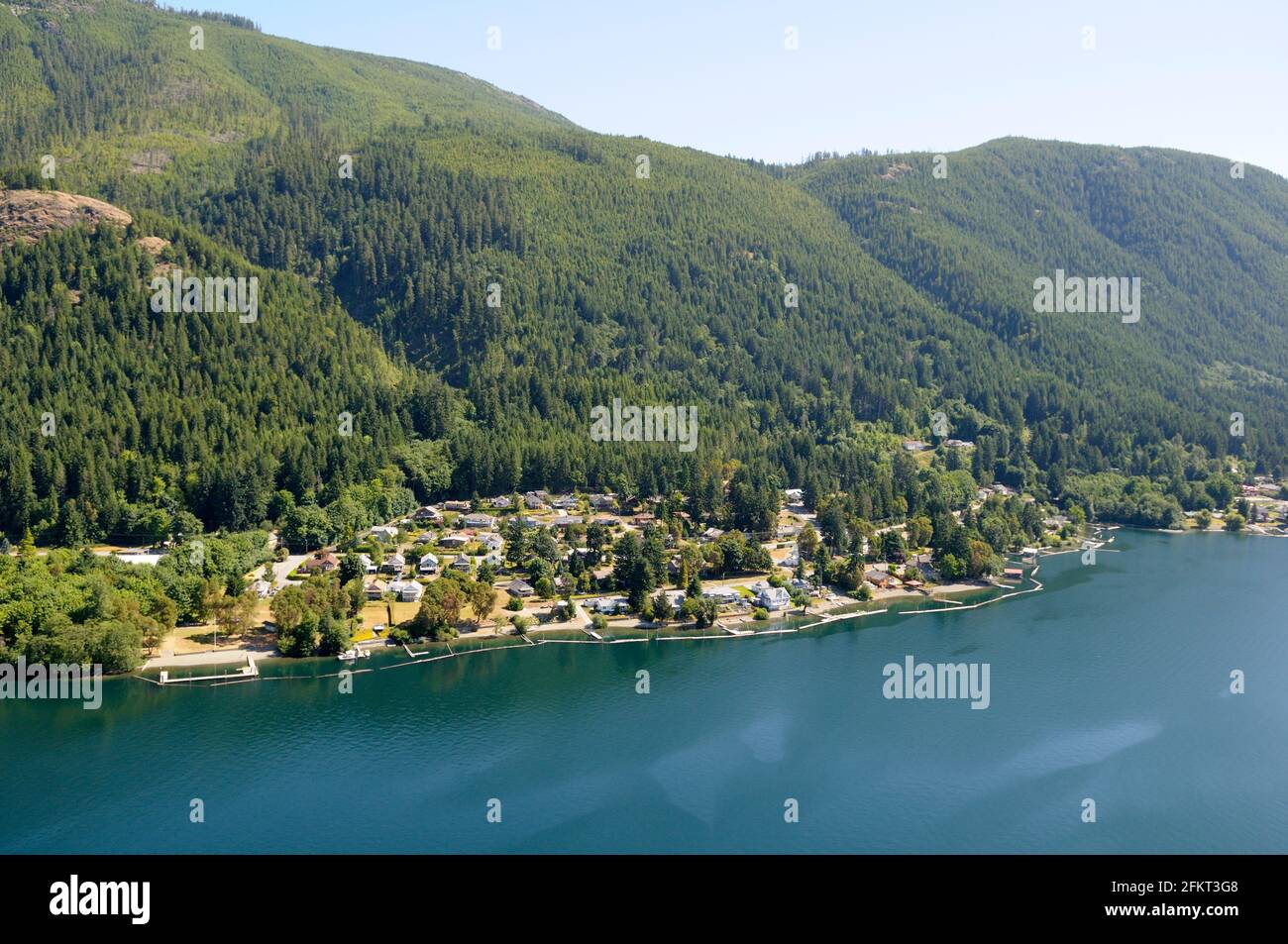 Youbou on Cowichan Lake, Vancouver Island aerial photography, British ...