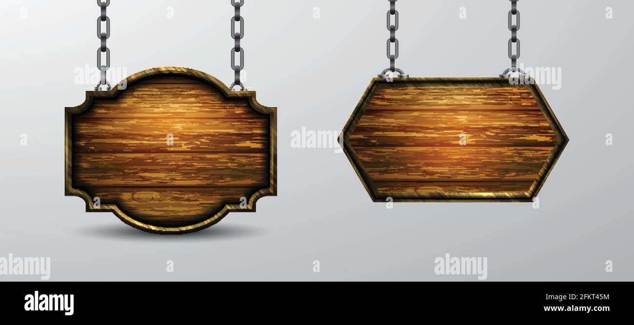 Vector realistic illustration of wooden signboard Stock Vector Image ...