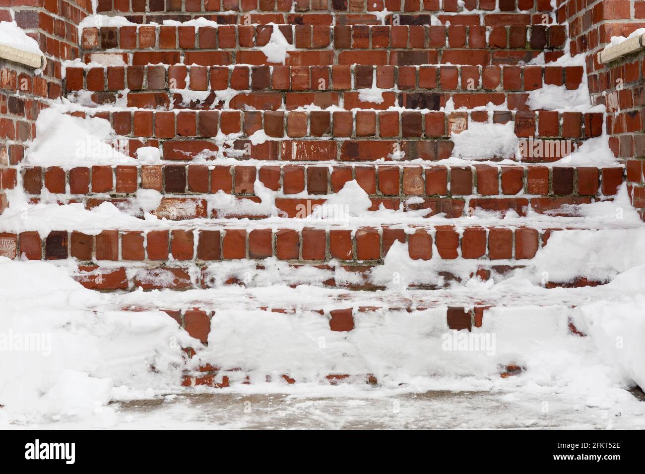 Steps covered in snow Stock Photo - Alamy