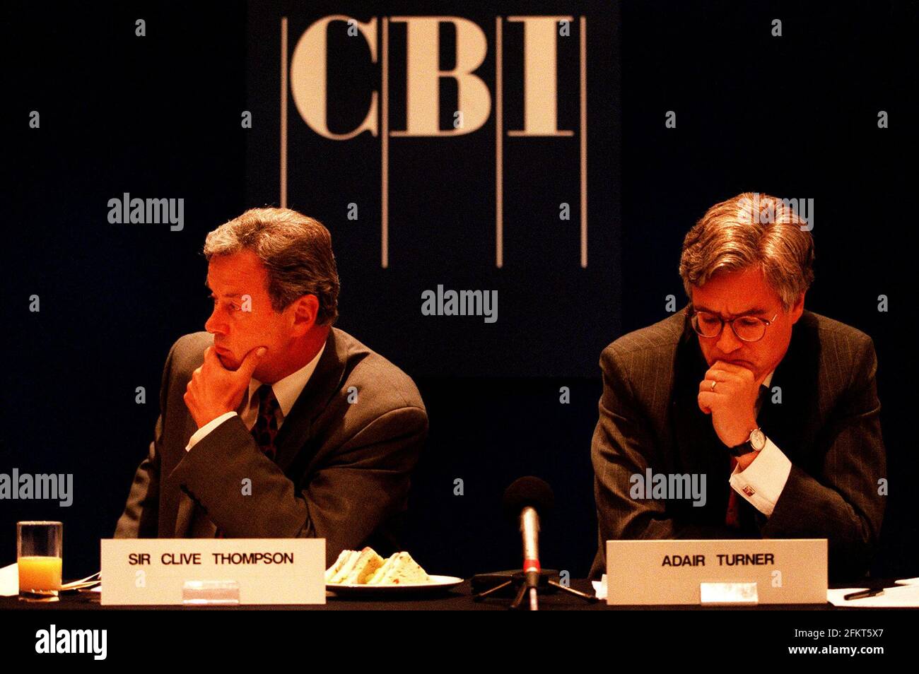 SIR CLIVE THOMPSON NEW PRESIDENT OF THE CBI WITH ADAIR TURNEER Stock ...