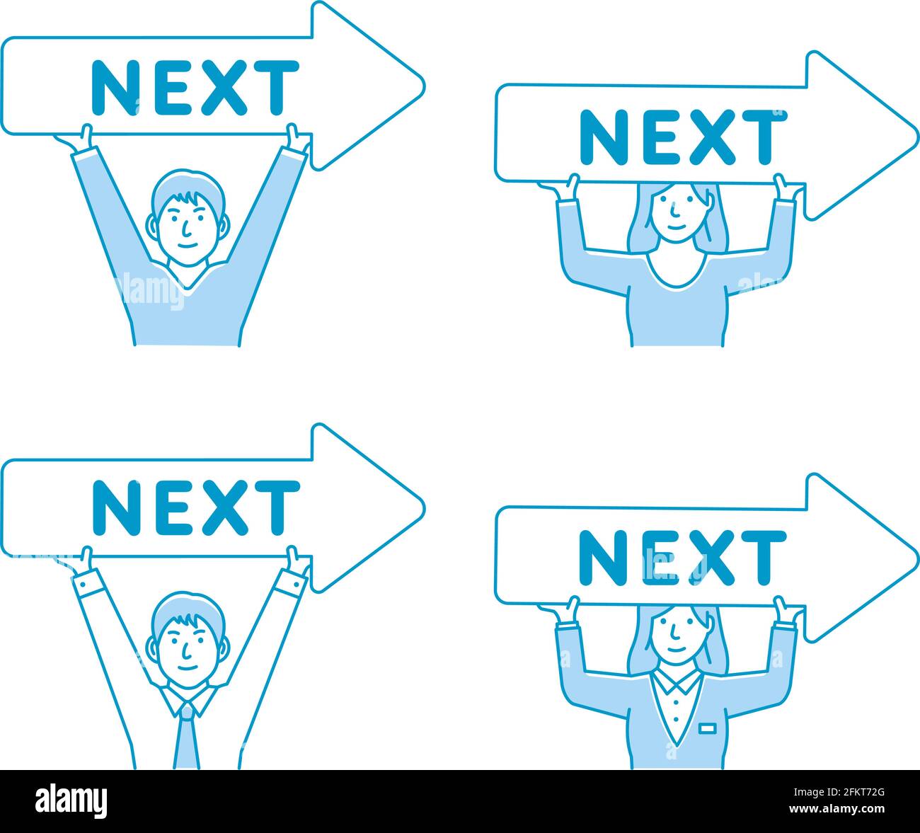 Young person holding arrow sign ( link to next page ) vector ...