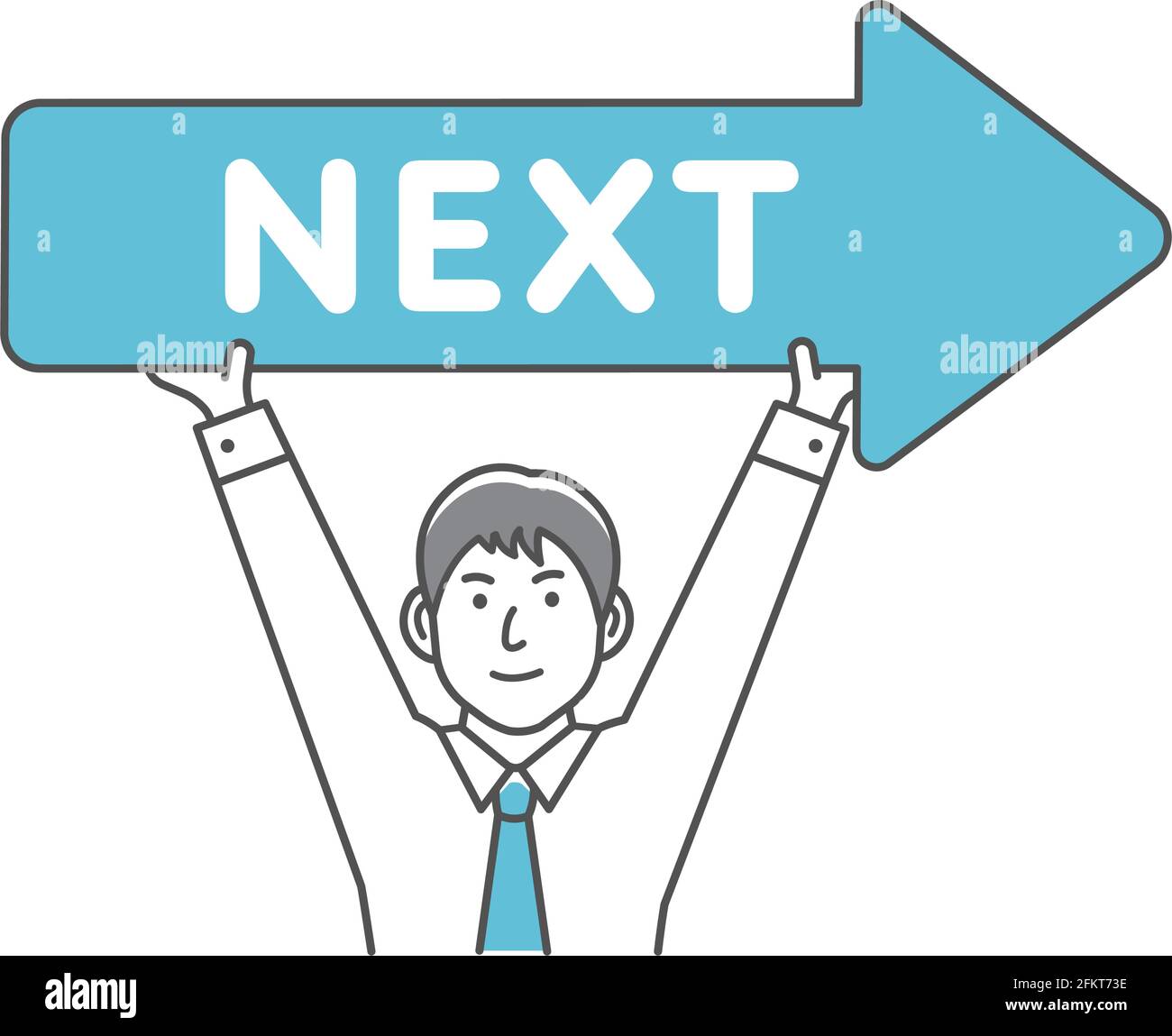 Young businessman holding arrow sign ( link to next page ) vector ...