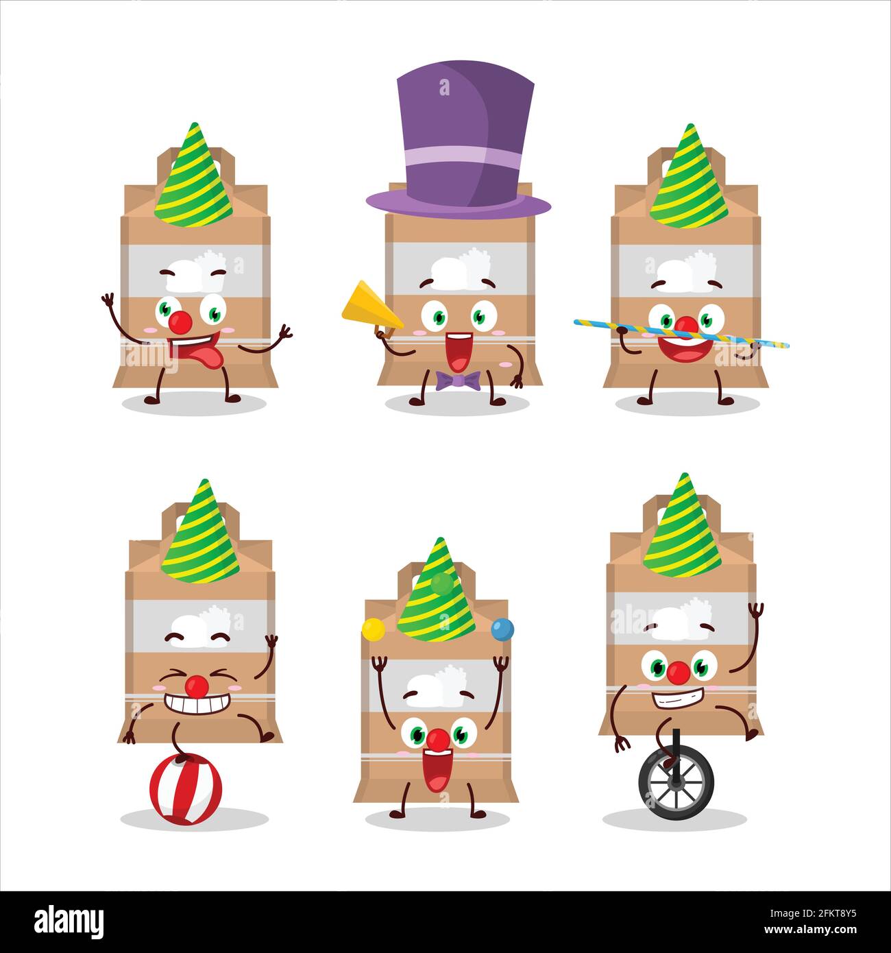 Cartoon character of fast food bag with various circus shows. Vector ...