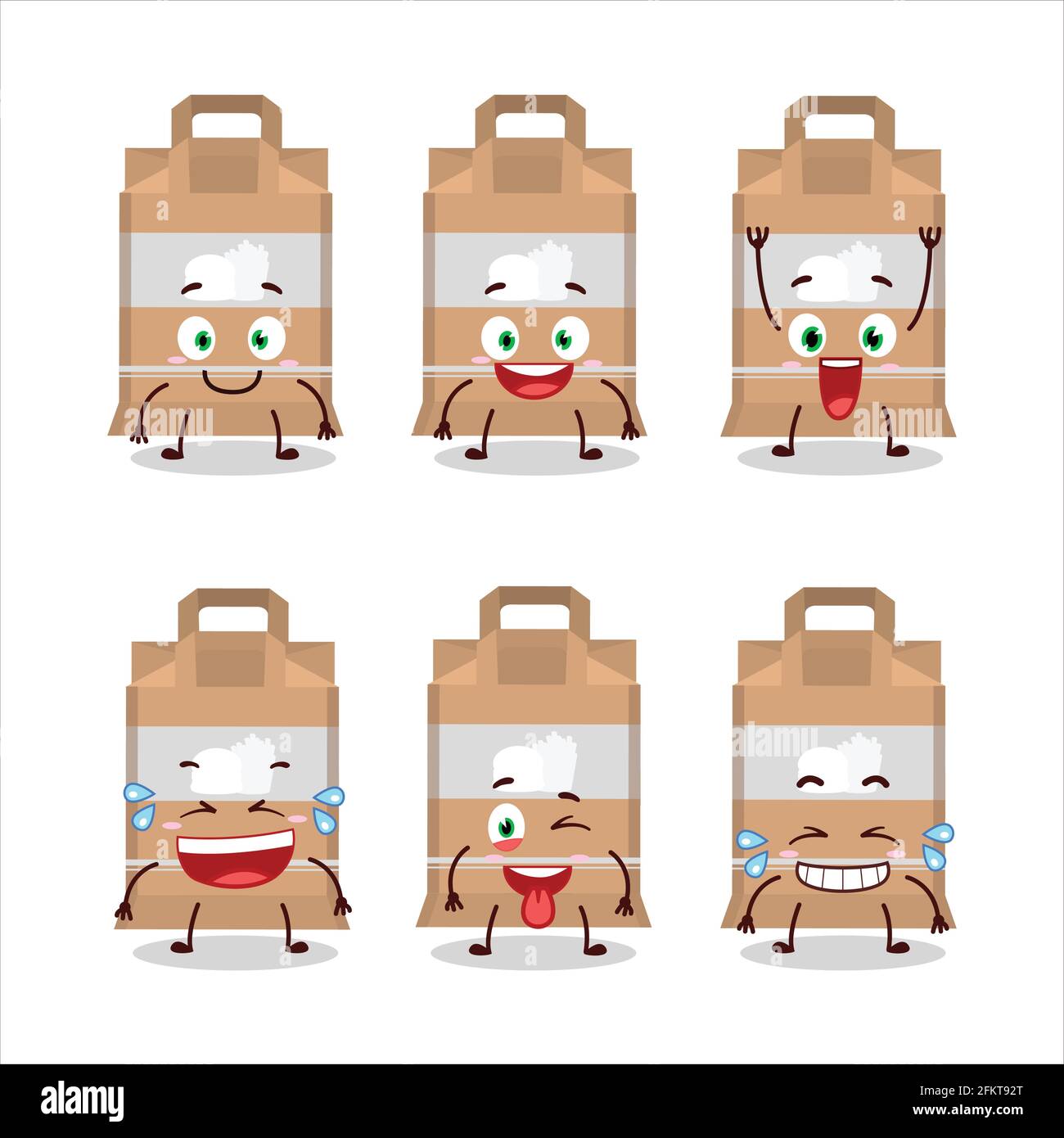 Cartoon character of fast food bag with smile expression. Vector ...