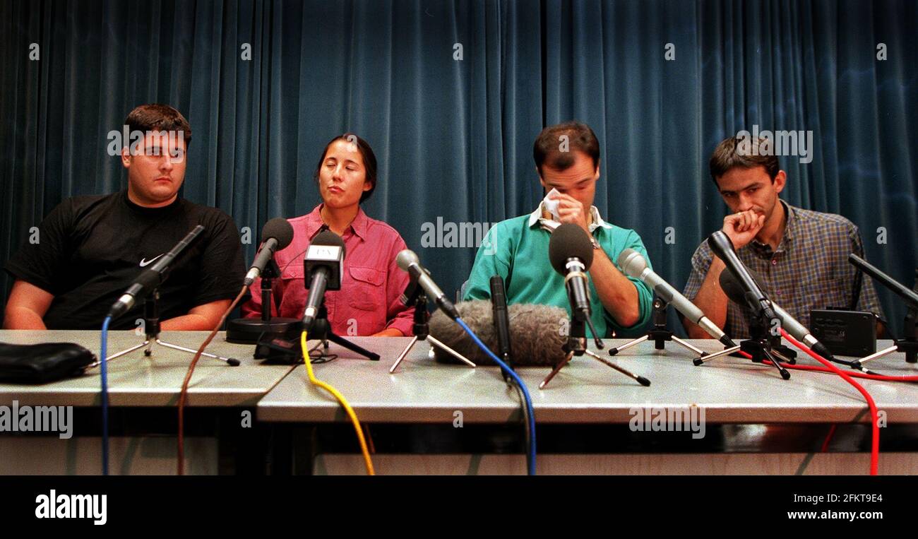 THE BRITISH NATIONALS RETURN FROM LIBERIA WHERE THEY HAD BEEN HELD ...