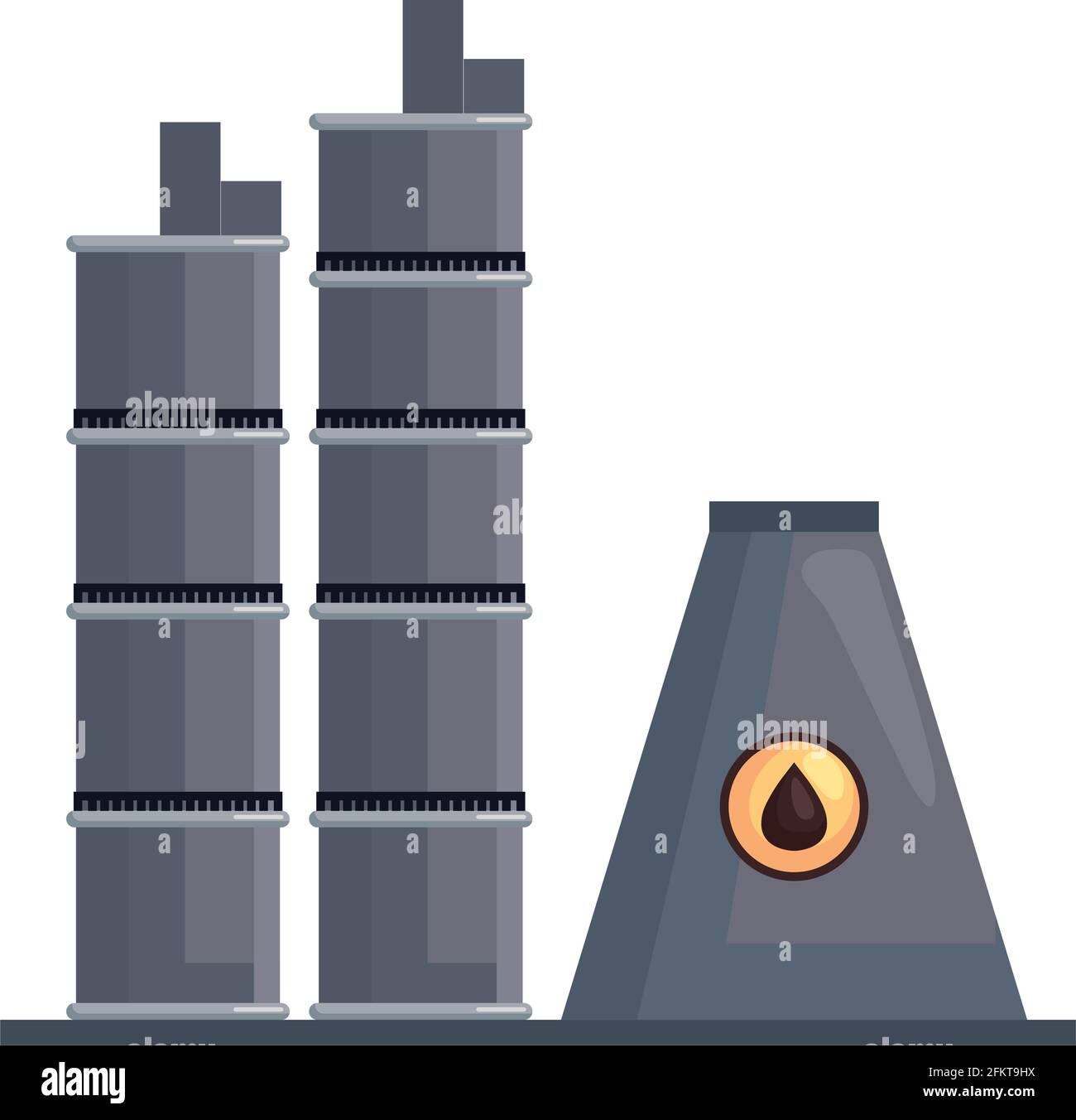 Petroleum refinery towers Cut Out Stock Images & Pictures - Alamy