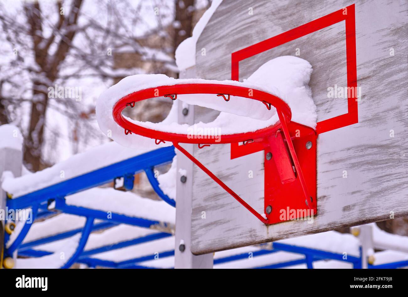 Basketball court covered in snow hi-res stock photography and images ...