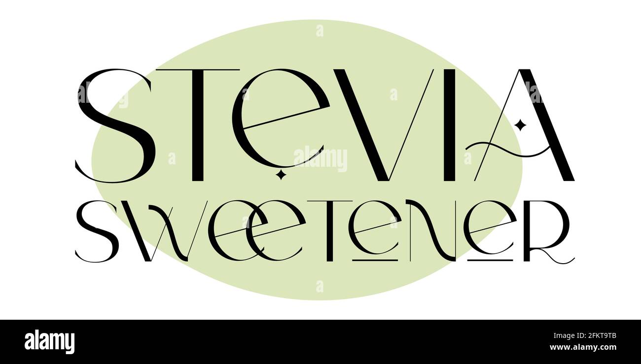 Stevia Organic food label. Vector elements for organic, bio, ecology ...