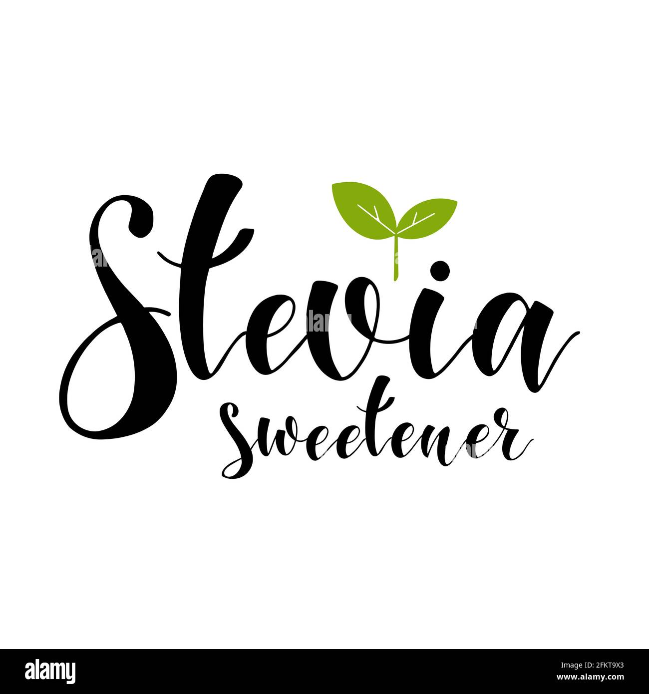 Stevia Organic food label. Vector elements for organic, bio, ecology ...