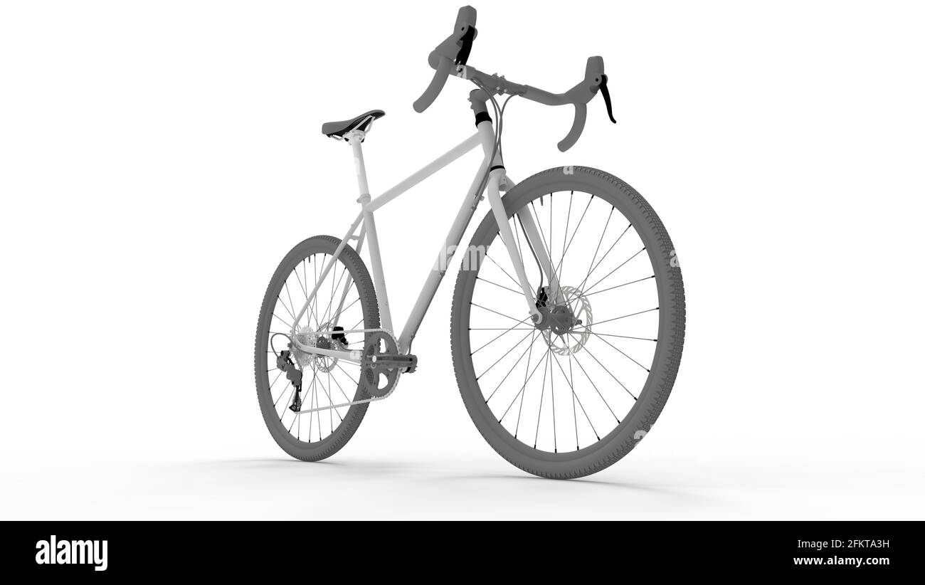3D rendering of a racing bike bicycle isolated on white background ...