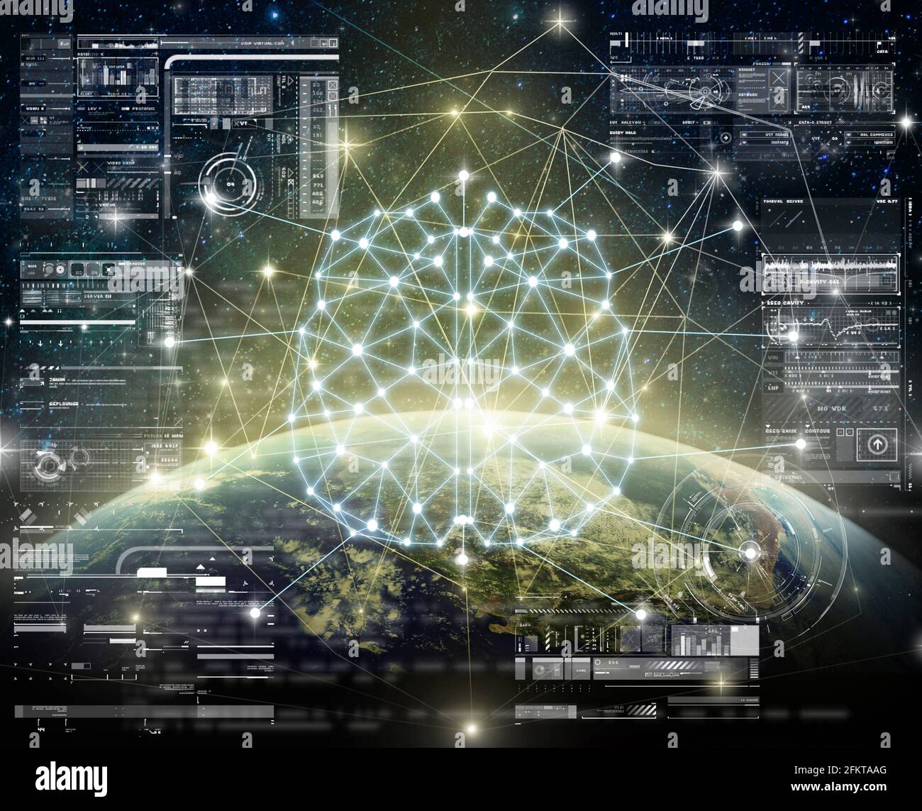 Polygonal brain shape of artificial intelligence with Technology ...