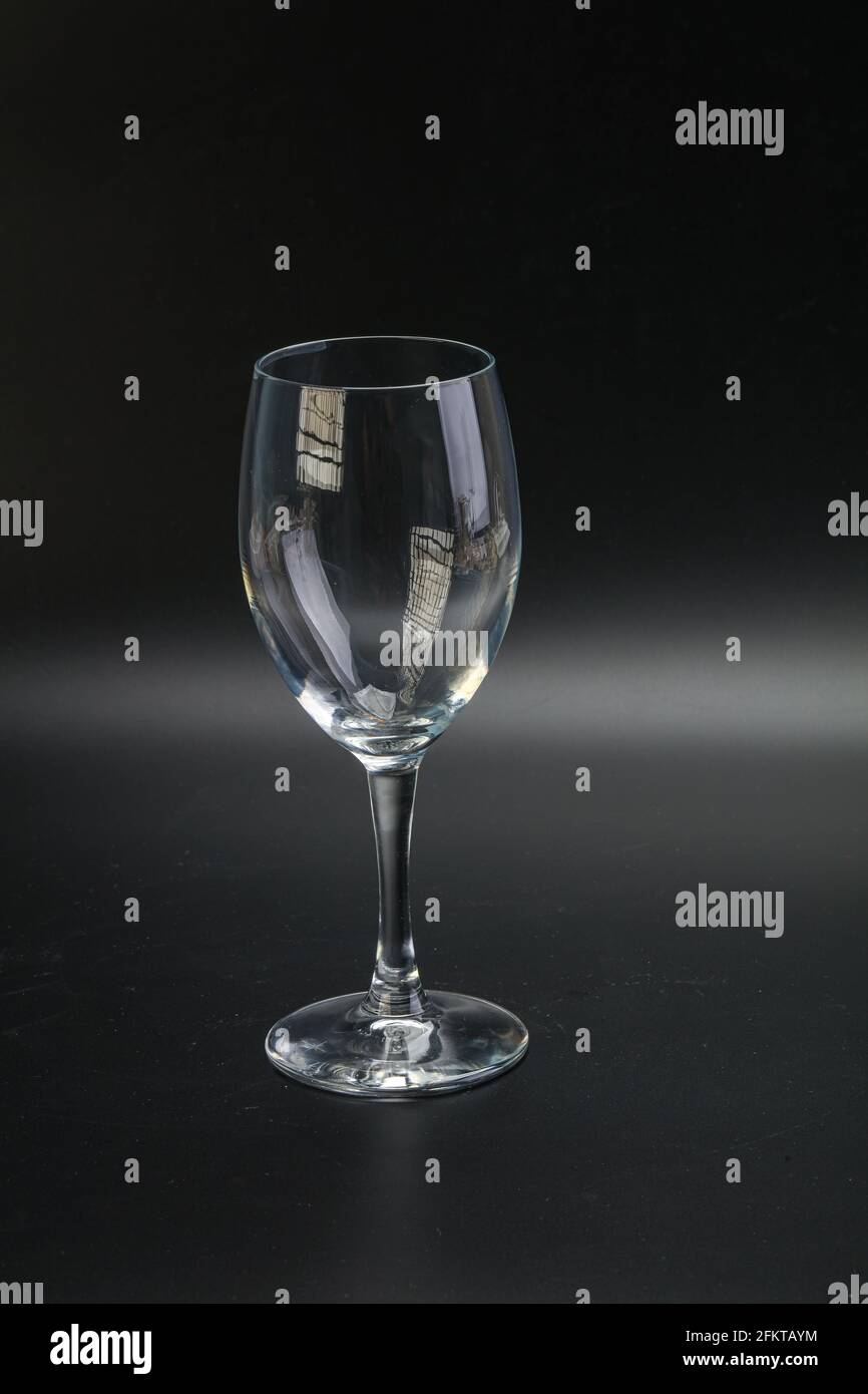 Empty glass for vine or water isolated Stock Photo - Alamy