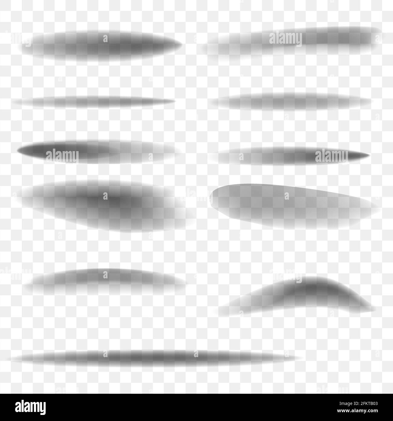 Set of realistic round shadow with soft edges. Vector illustration ...