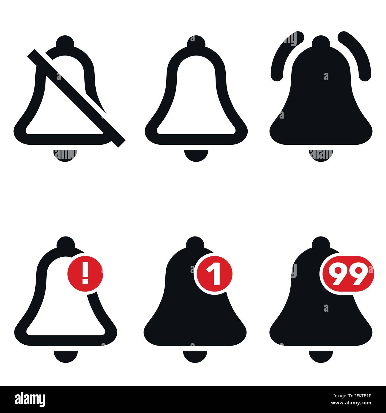 Vector design of Social media notification bell icons, notification ... Vector design of Social media notification bell icons, notification ...