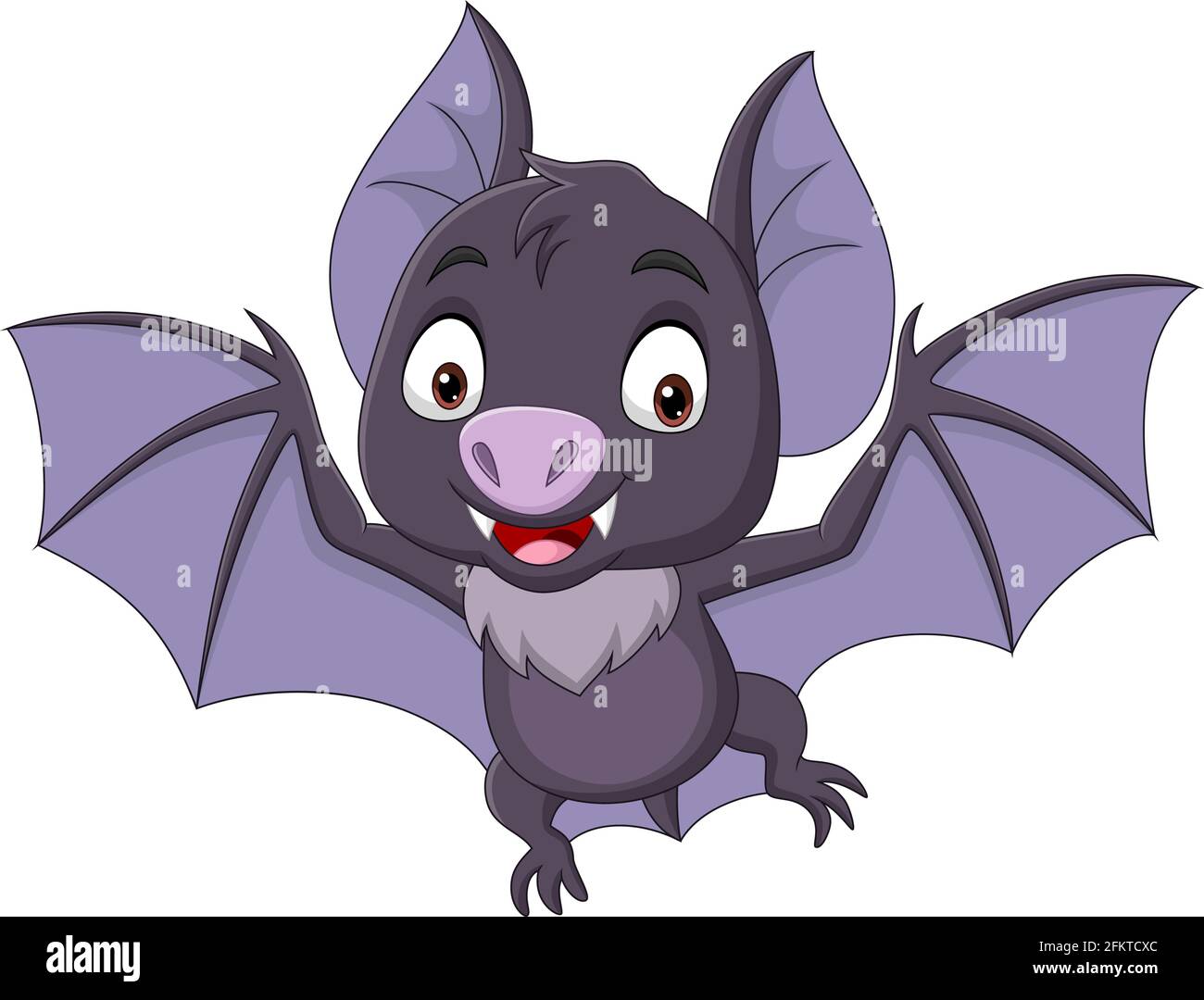 Cartoon bat flying isolated on white background Stock Vector Image ...