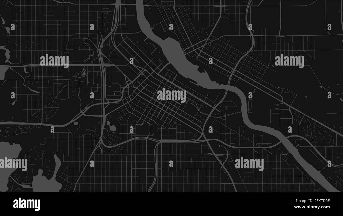 Black and dark grey Minneapolis city area vector background map ...