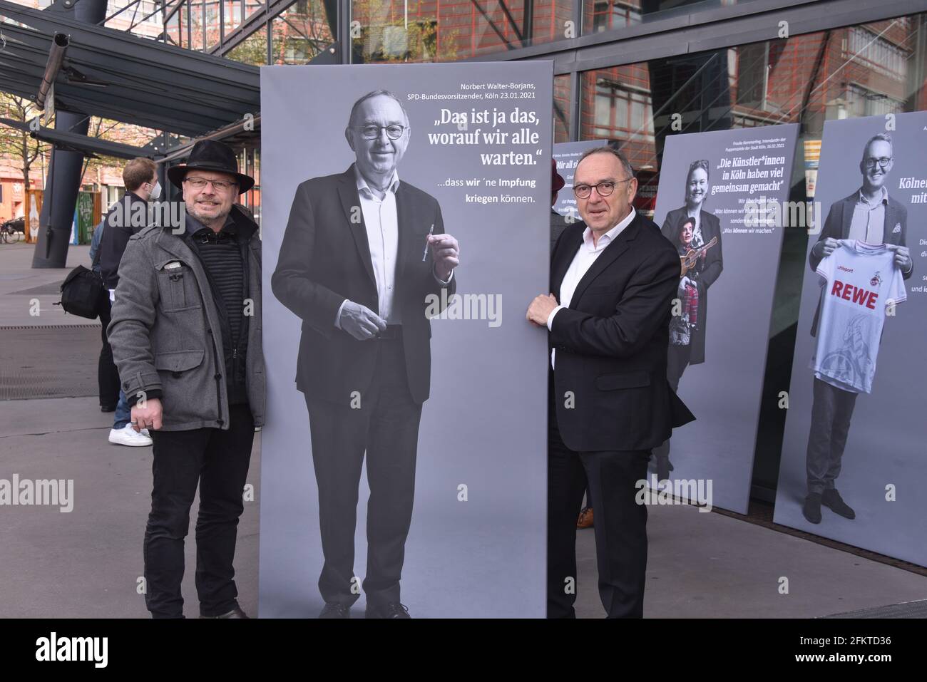 Cologne, Germany. 03rd May, 2021. Norbert Walter-Borjans (SPD, l) and ...