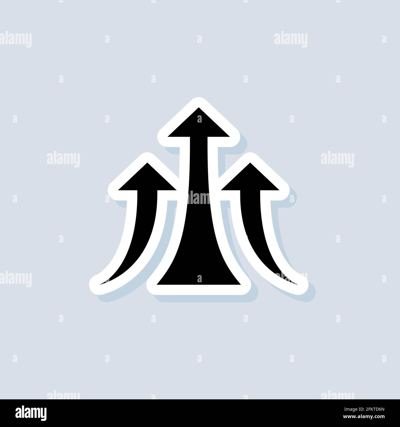 Performance icon, progress. Arrow Up sticker, logo, icon. Vector ...