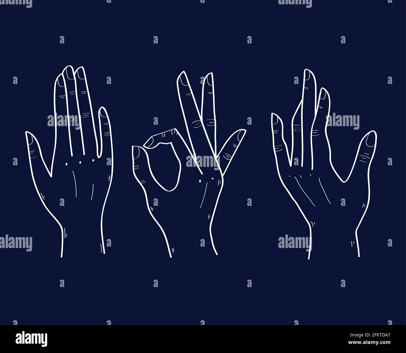 Three different hands Stock Vector Images - Alamy