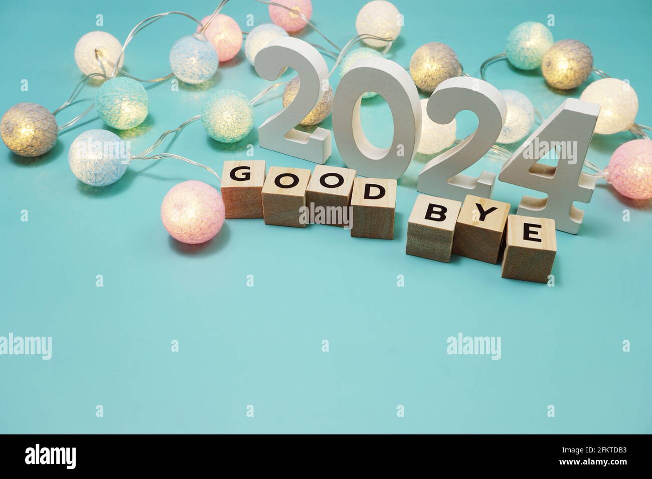 Goodbye 2024 alphabet letters with space copy on blue background Stock ...
