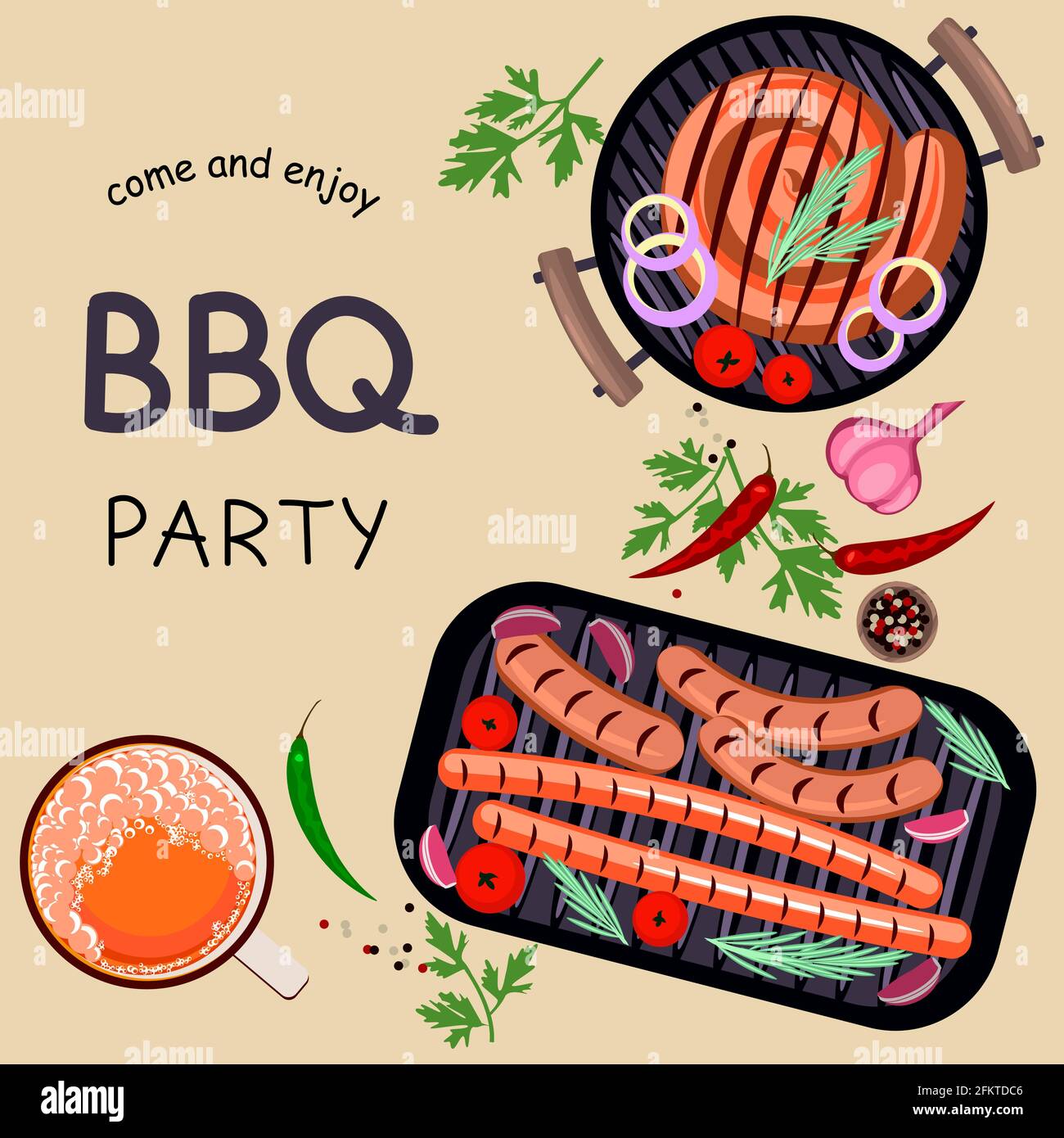 Barbecue grill banner template isolated for social media. Cookout BBQ ...