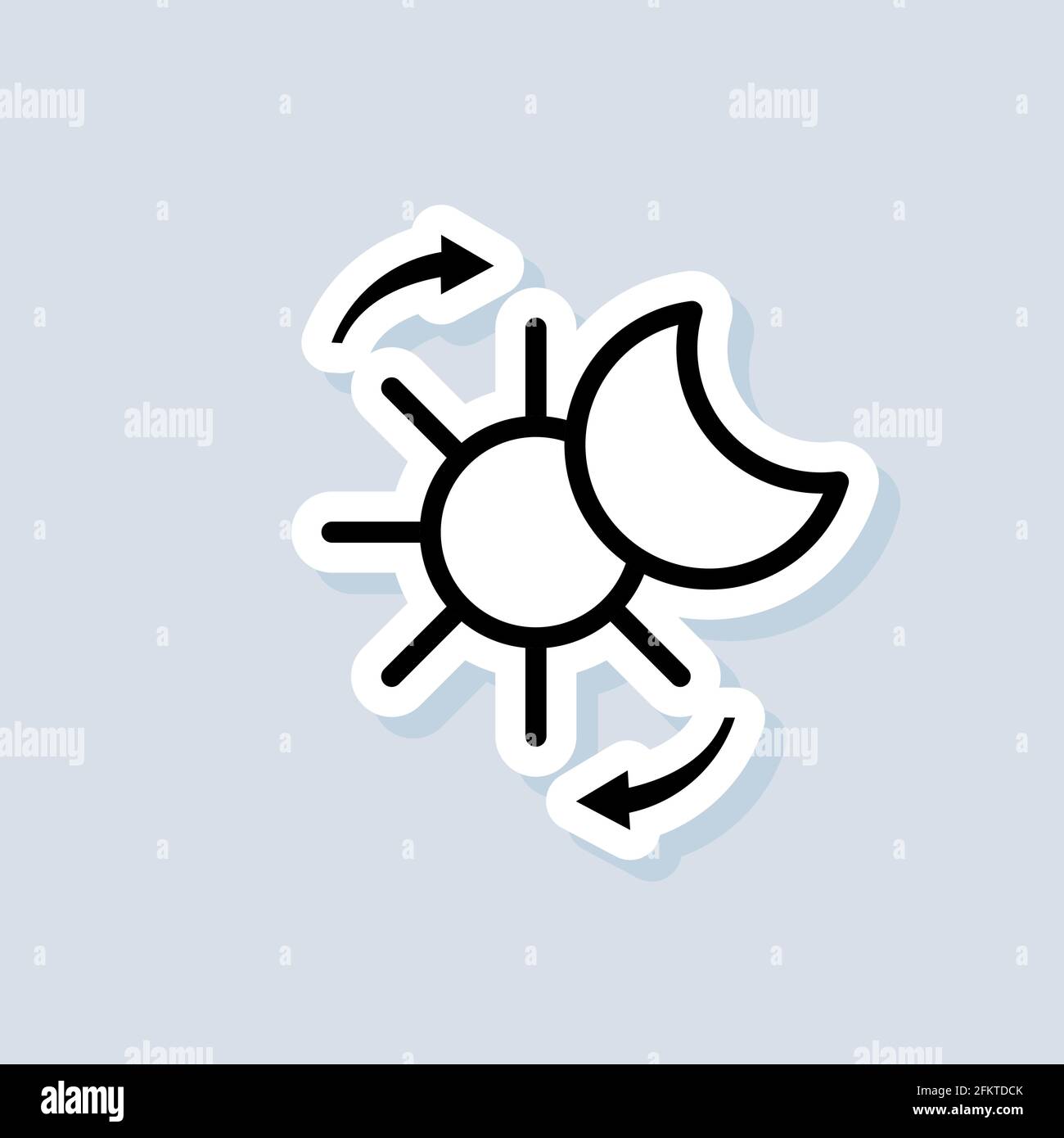 Dark mode switch logo, icon. Vector day night switch sticker. Dark and ...