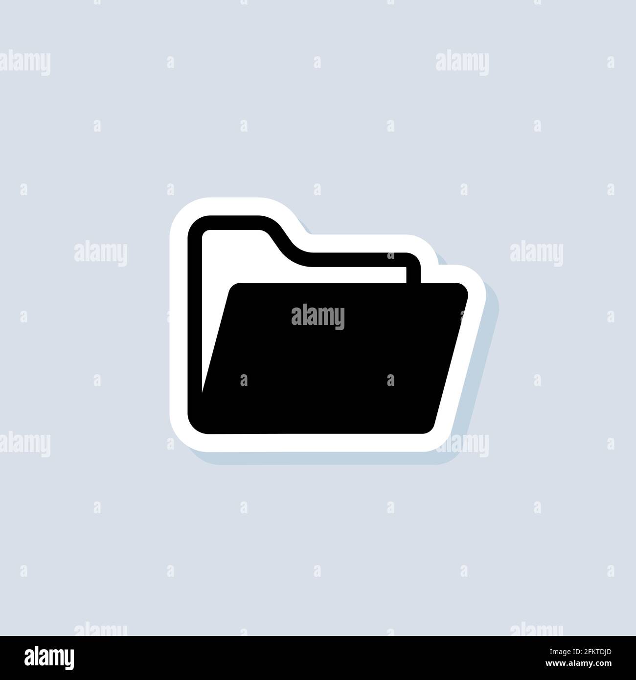 Folder document sticker, icon. Vector. Folder logo. Vector on isolated ...