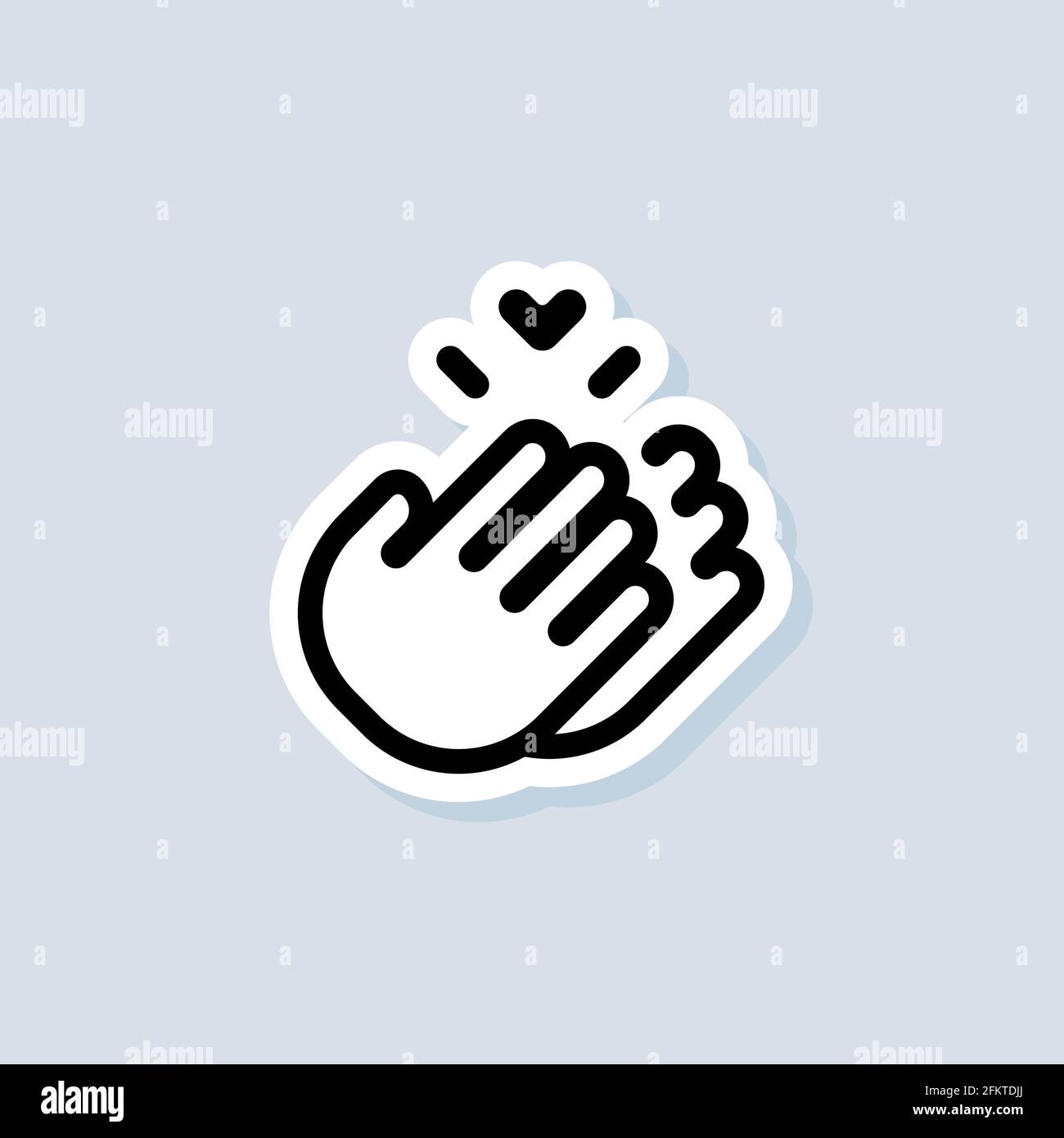 Sticker Thank you. Clapping Hands logo, icon. Vector.. Clap, applause ...