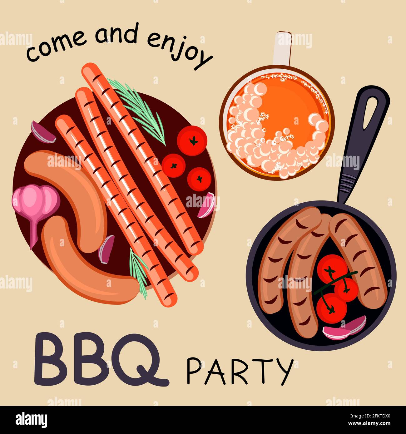 Barbecue grill banner template isolated for social media. Cookout BBQ ...